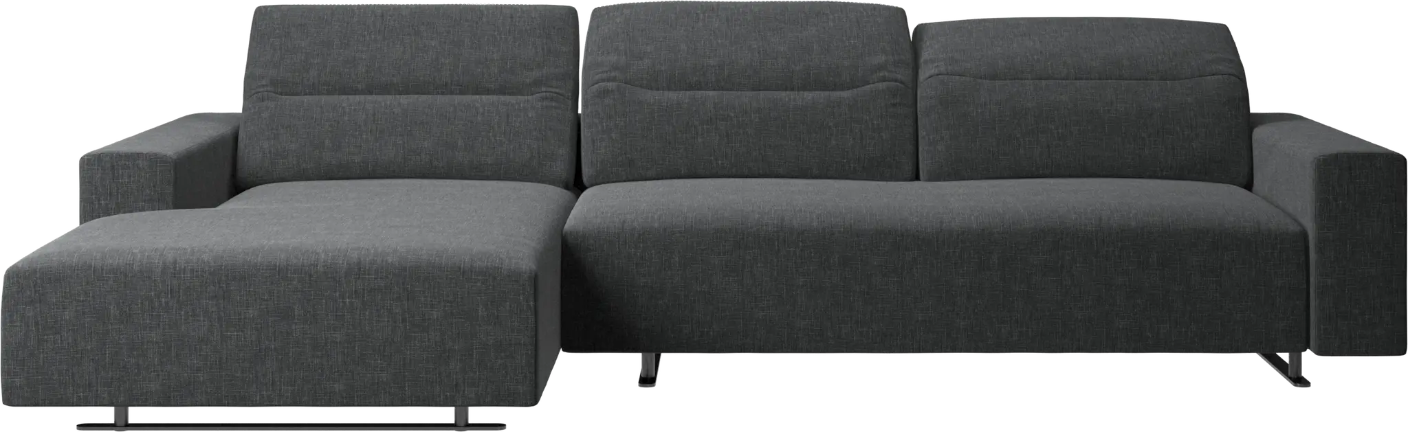Hampton sofa with adjustable back and resting unit left side, storage right side | BoConcept